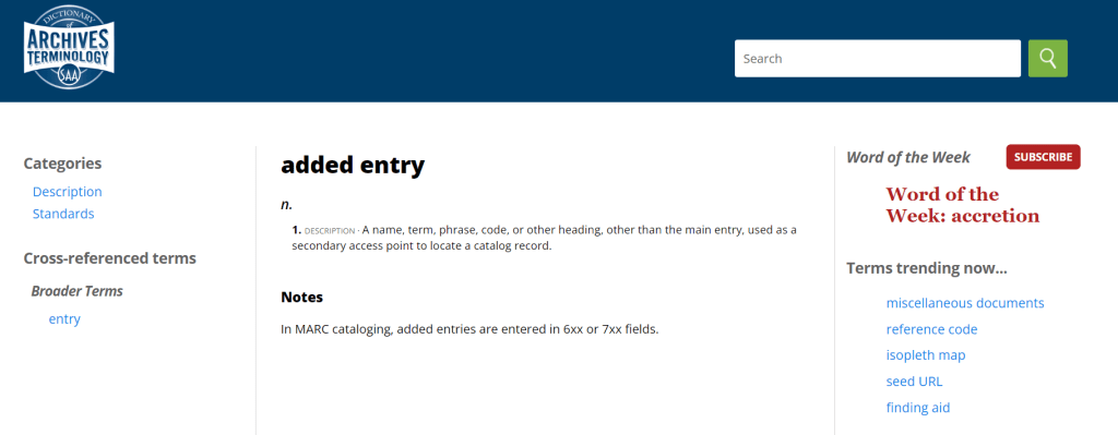Dictionary of Archives Terminology – The American Archivist Reviews Portal