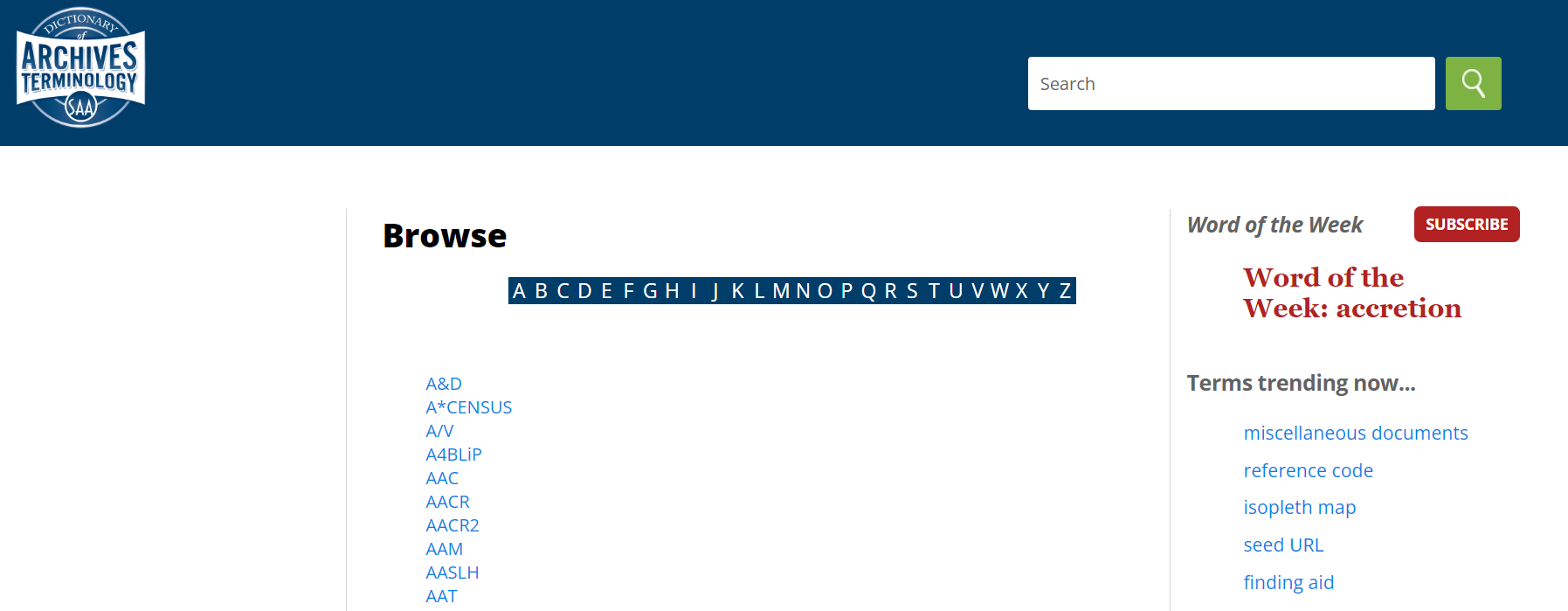 Dictionary of Archives Terminology – The American Archivist Reviews Portal